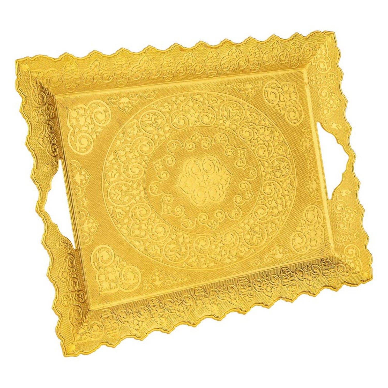 Beyzade Rectangular Tray, Embossed Design, 16 in – HAKAN