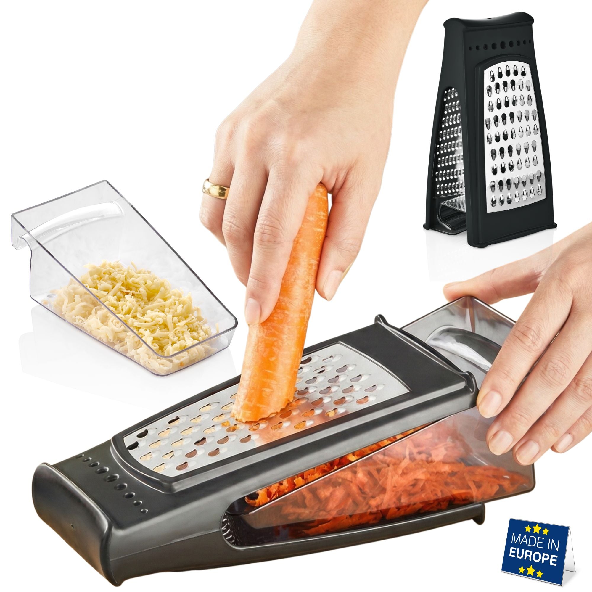 Container Grater, Handheld Cheese & Vegetable Grater, 18.5 oz Box – HAKAN