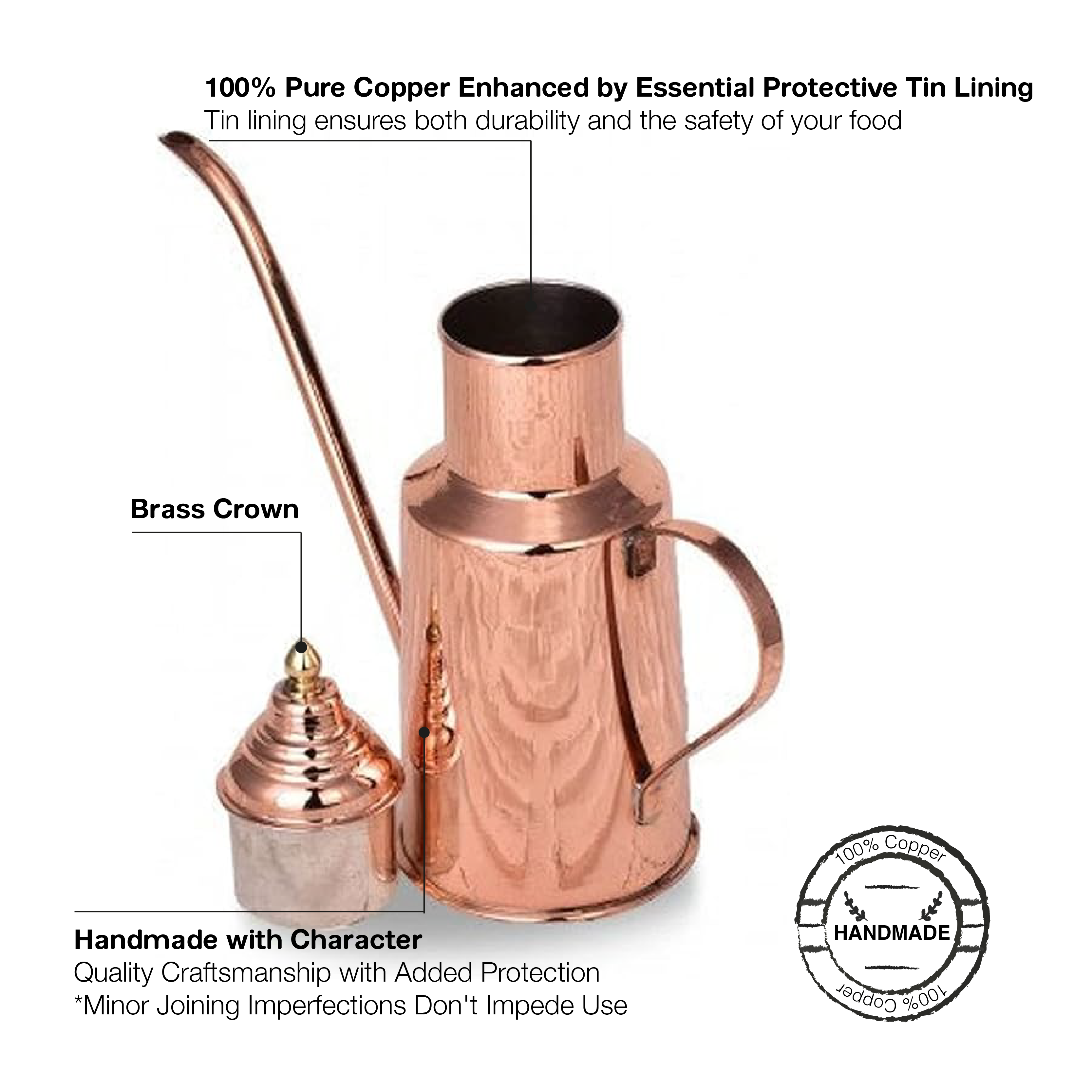 Turkish Copper Oil Bottle Dispenser, 17 Oz – HAKAN