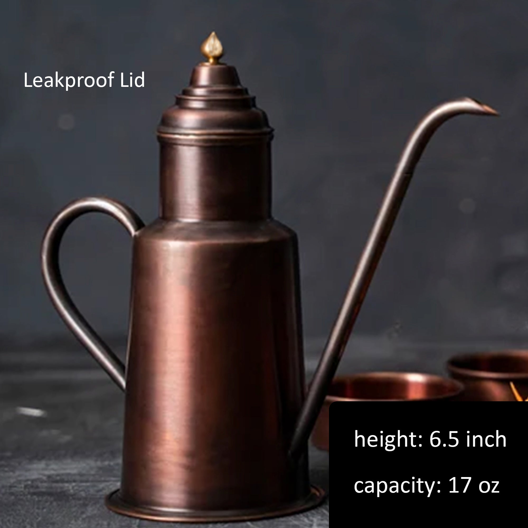 Turkish Copper Oil Bottle Dispenser, 17 Oz – HAKAN