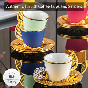 Colorful Coffee Cup Set of 6 with Stand, 4 Oz – HAKAN