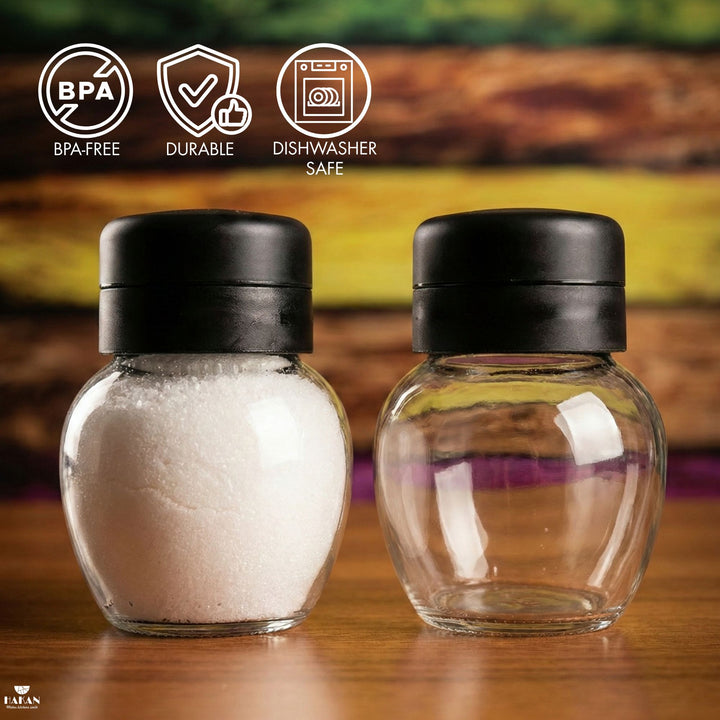 3-Pack Glass Seasoning Shakers with Rack, 7.1 oz Spice Jars – HAKAN