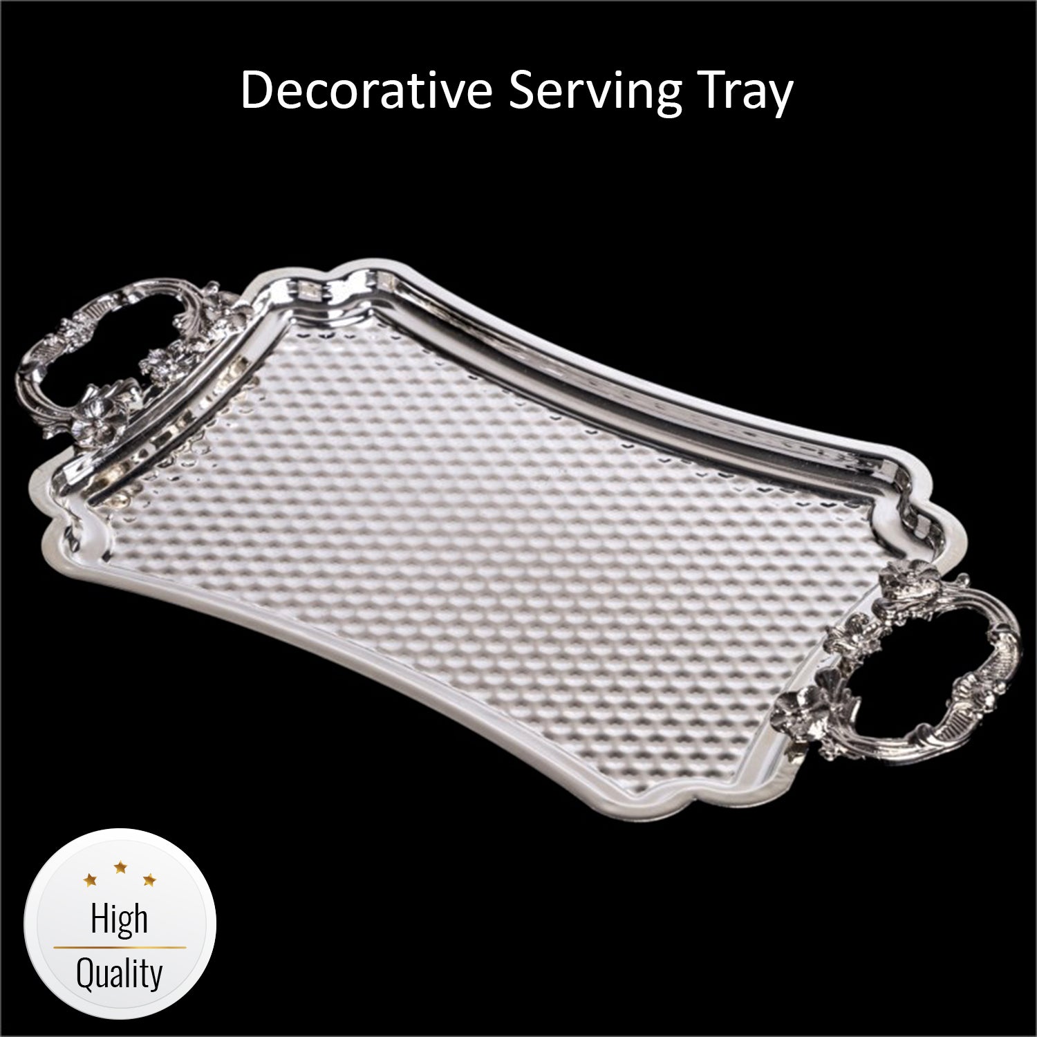 Retro Tray with Hammered and High Edges, 14x8 in – HAKAN