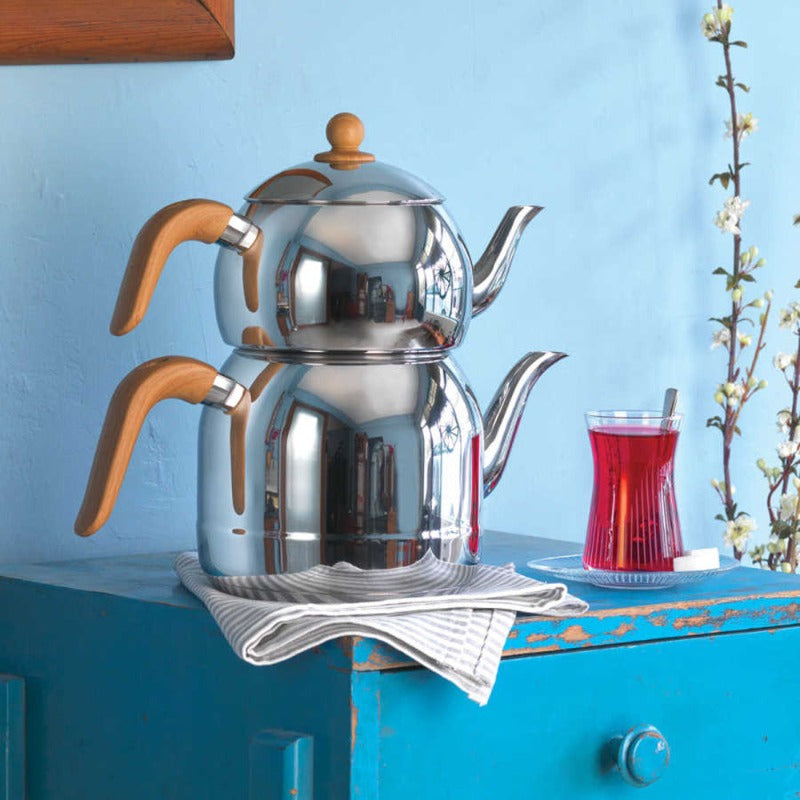 Korkmaz Retro Stainless Steel Turkish Teapot Set – HAKAN
